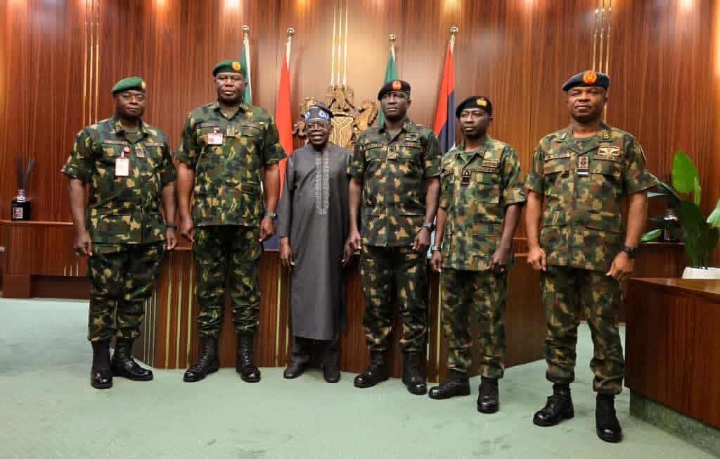 Tinubu Meets New Service Chiefs Theniche